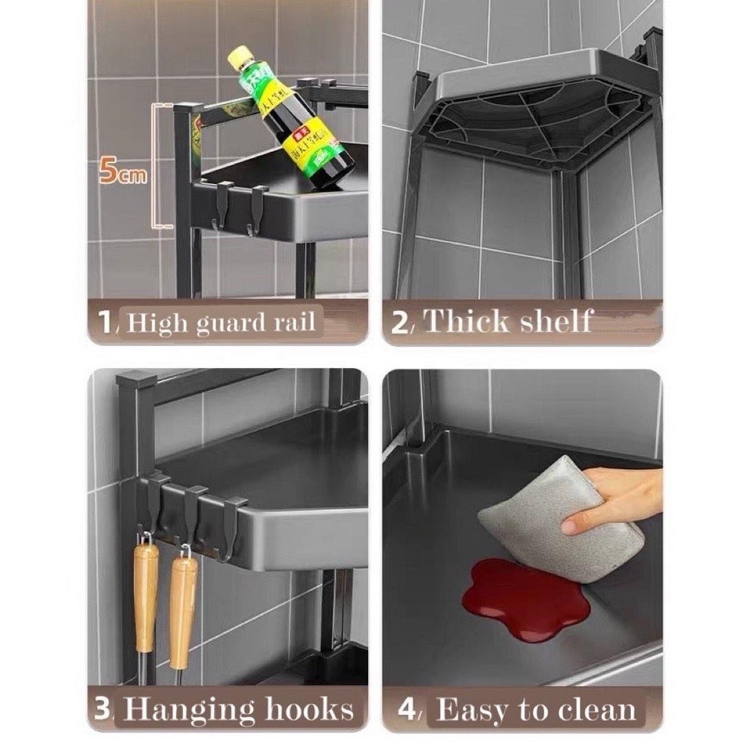 Multi-Tier Kitchen Corner Countertop Storage Rack for Sauces Condiments ...