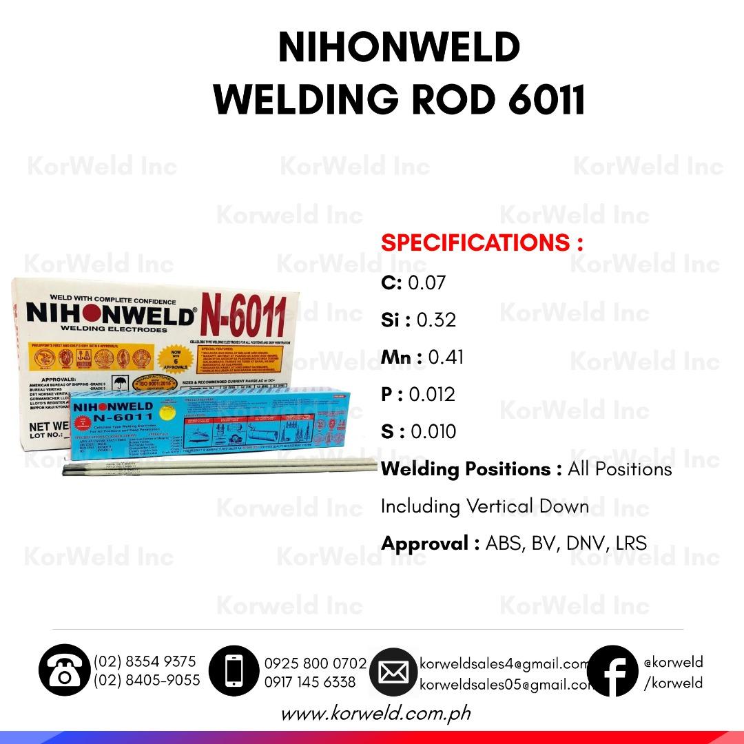NIhonweld Welding Rod 6011 available size 2.5mm -5.0mm, Commercial ...