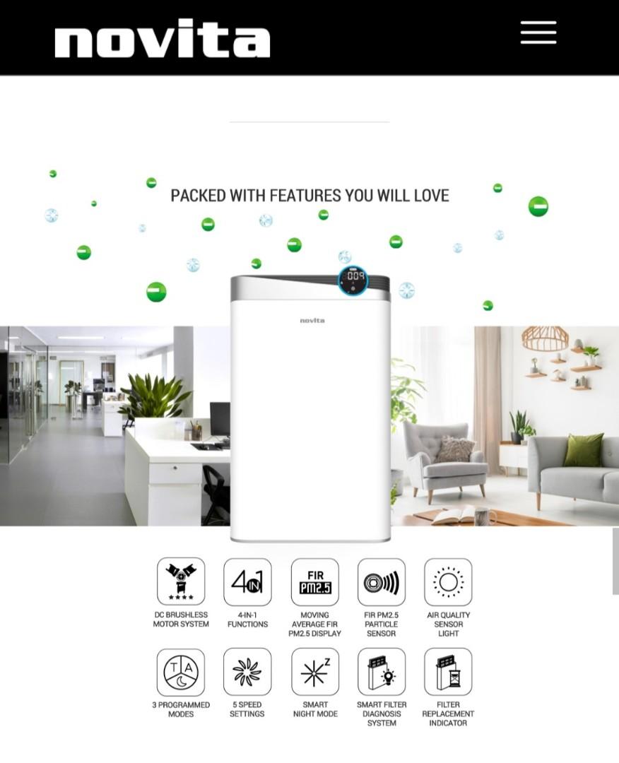 Novita Air Purifier A4s, TV & Home Appliances, Air Purifiers & Dehumidifiers on Carousell