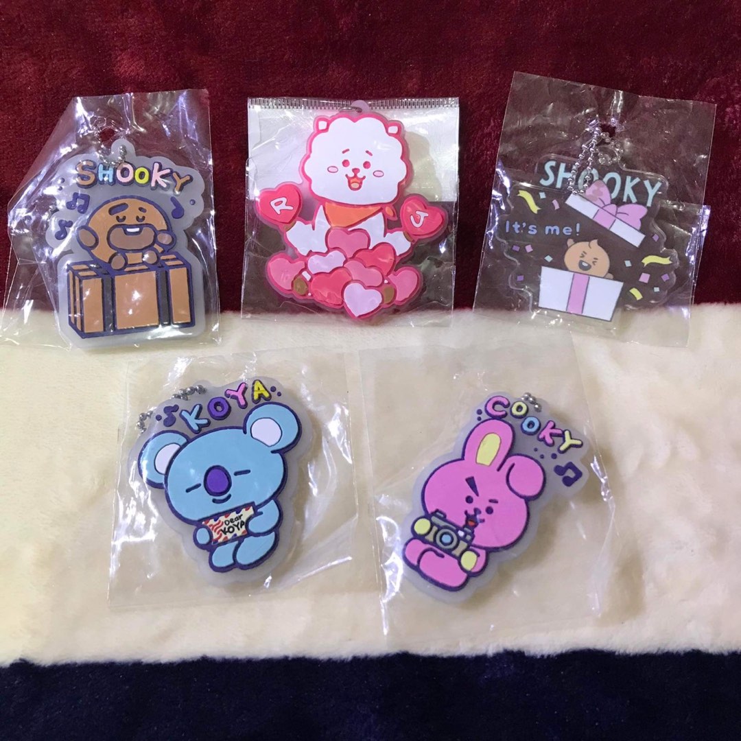 OFFICIAL BTS/BT21 RUBBER CHARM STRAP/KEYCHAIN (Shooky, RJ, Koya, Cooky) - Php 250 each, Hobbies ...