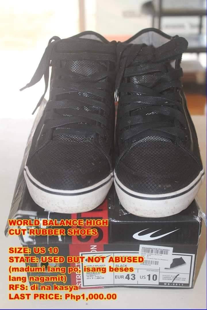 ORIGINAL WORLD BALANCE HIGH CUT RUBBER SHOES, Men's Fashion, Footwear ...