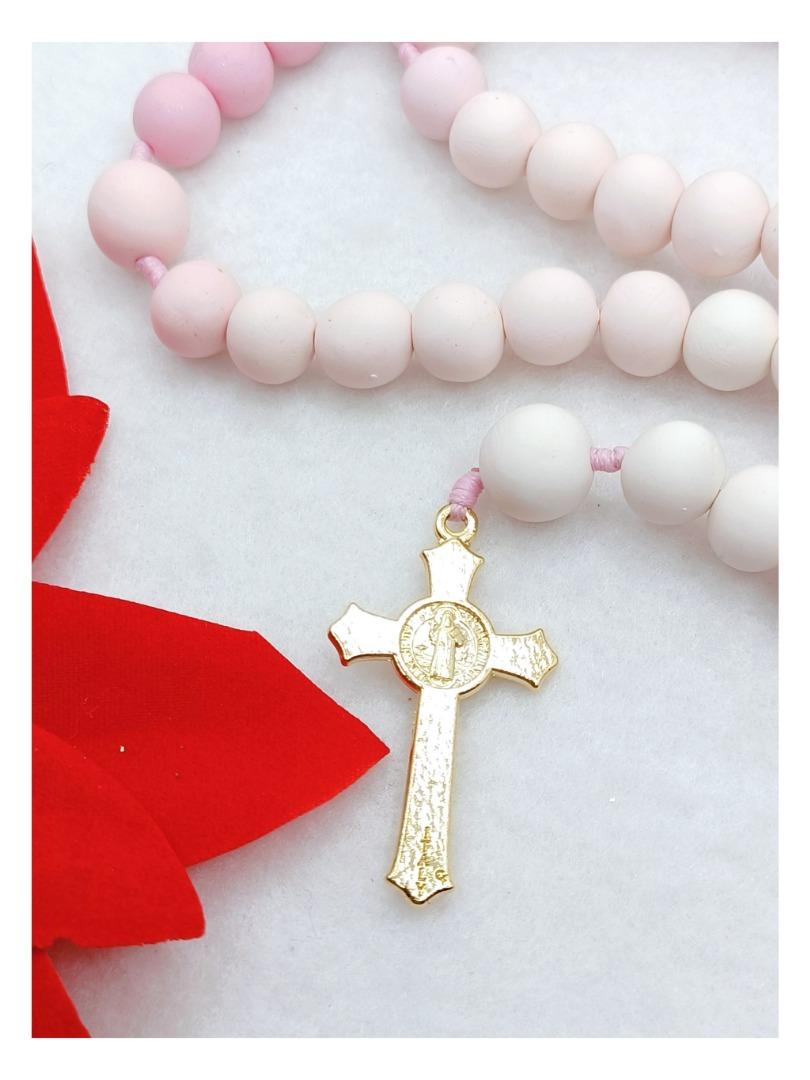 Our Lady of Miraculous Rosary, Pink Gradient Rosary, Polymer Clay ...