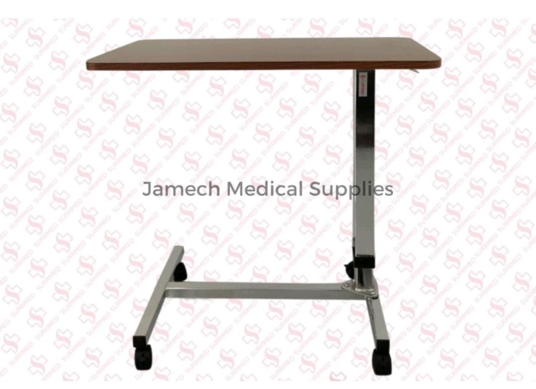 Overbed Table With Wheels ( Adjustable ), Health & Nutrition, Medical ...