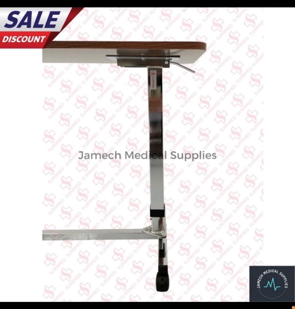 Overbed Table With Wheels ( Adjustable ), Health & Nutrition, Medical ...