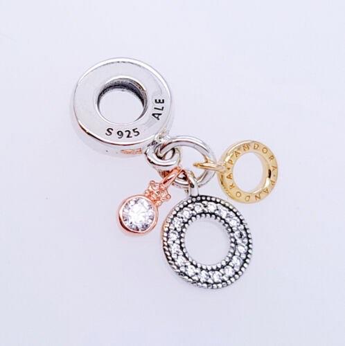 Pandora authentic Sales Triple Monogram & Logo Dangle Charm, Women's ...