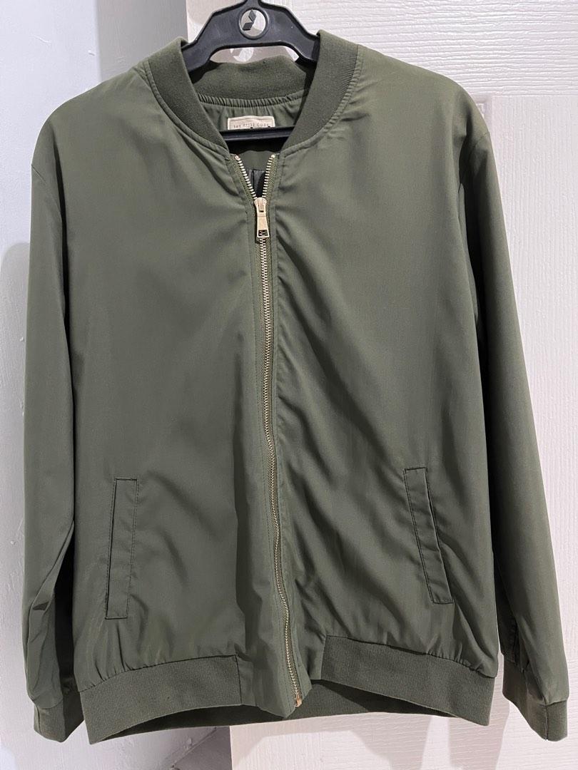 Penshoppe army green bomber jacket, Men's Fashion, Coats, Jackets and ...