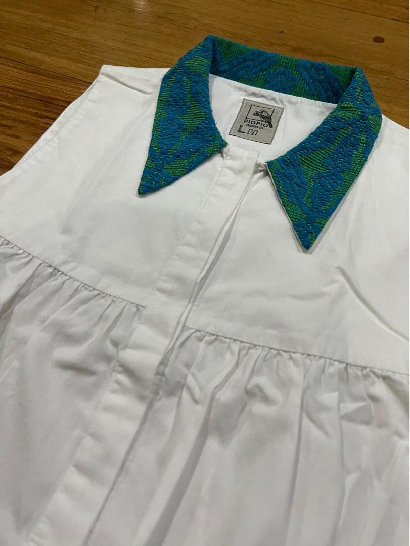 PIOPIO: White Inabel Collared Top, Women's Fashion, Tops, Sleeveless on ...