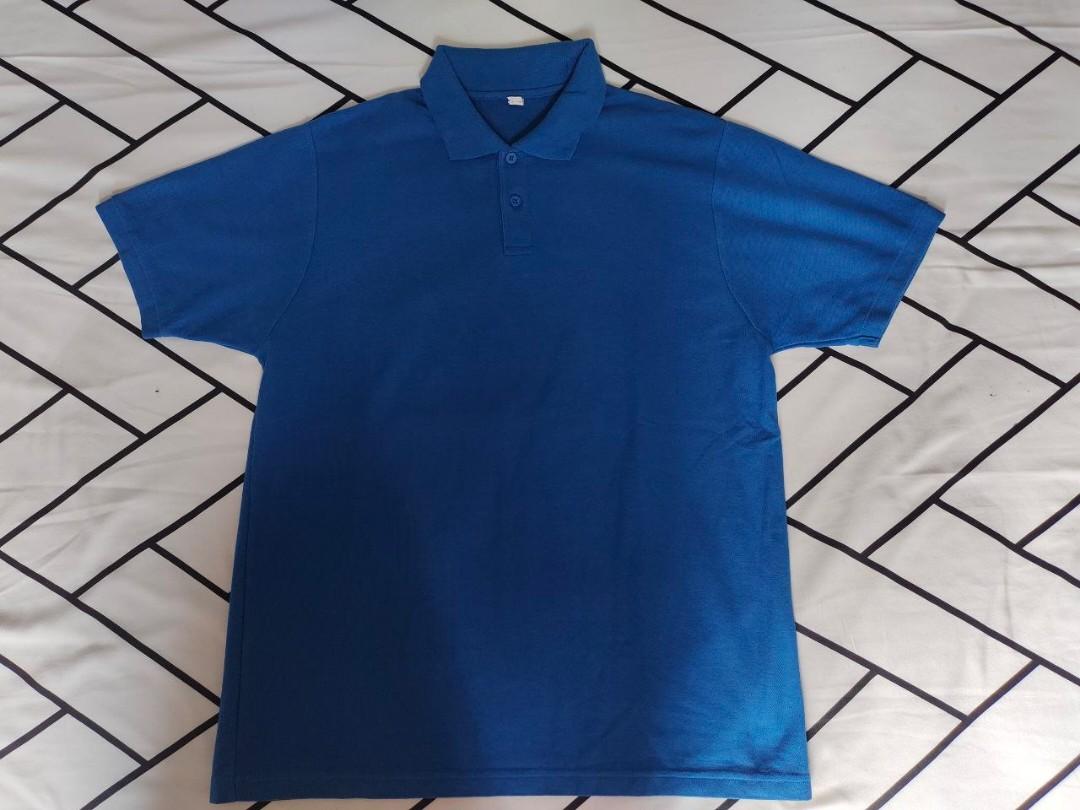 Polo shirt Biru, Fesyen Pria, Pakaian , Atasan di Carousell