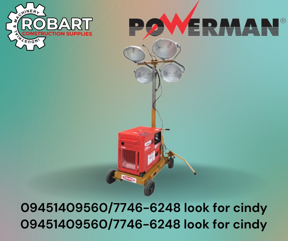 "Powerman" Light Tower Set Silent Type Generator, Commercial ...