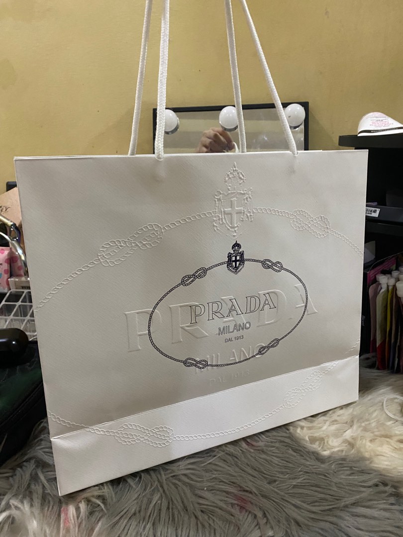 Prada paper bag, Luxury, Bags & Wallets on Carousell