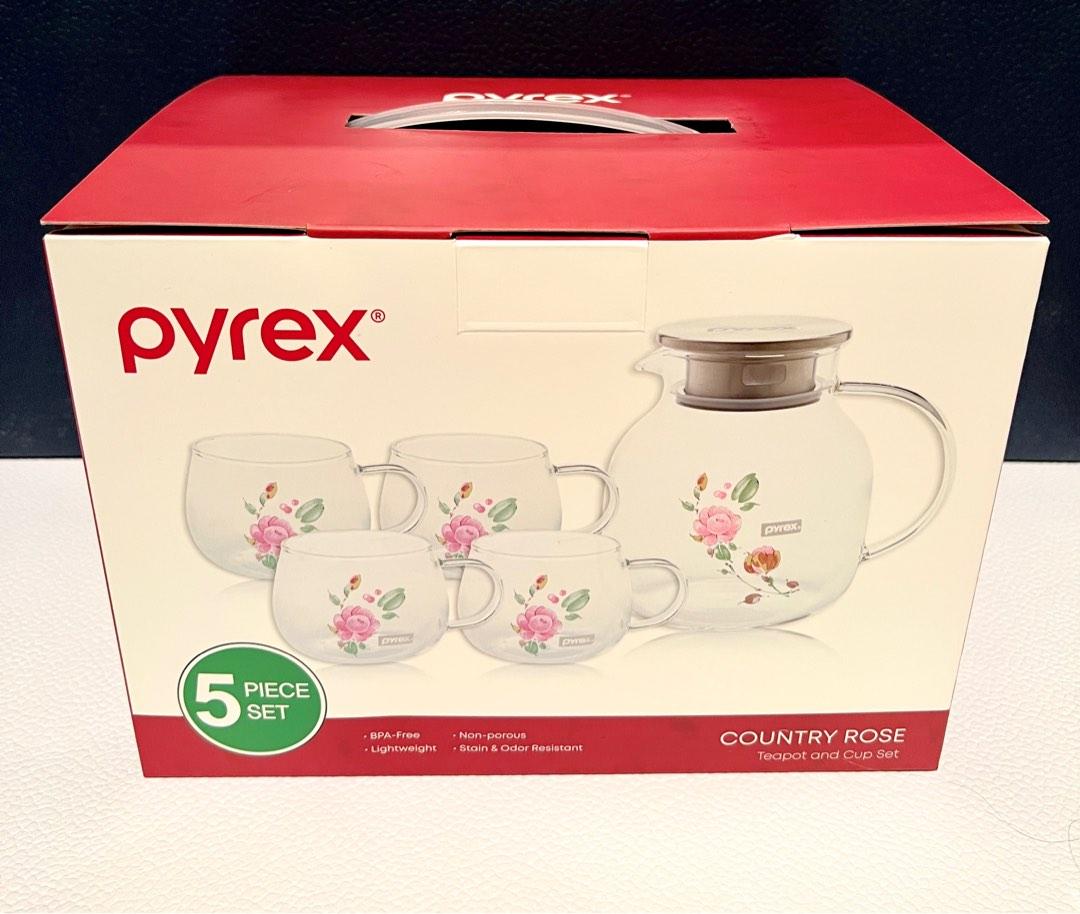 Pyrex Country Rose Tea Set 5pcs, Furniture & Home Living, Kitchenware ...
