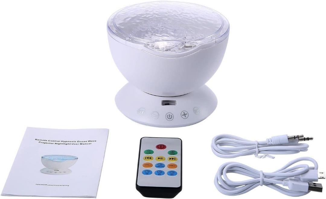 Remote Control Ocean Wave Projector,12 LED &7 Colors Night Light ...