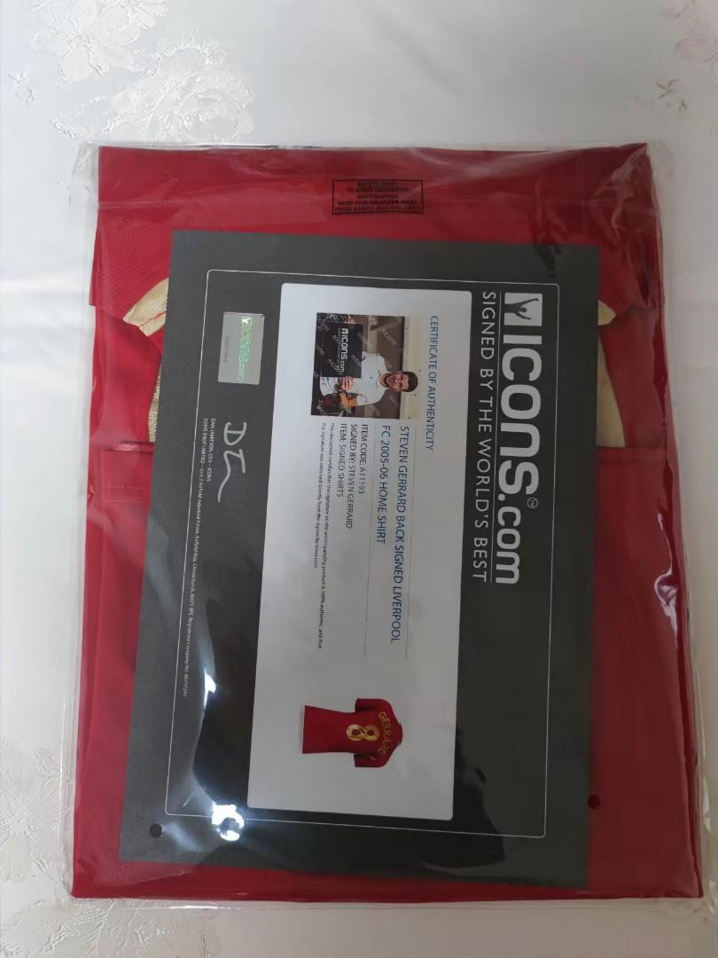 Steven Gerrard Back Signed Liverpool 2005-06 home shirt, Golden Number ...