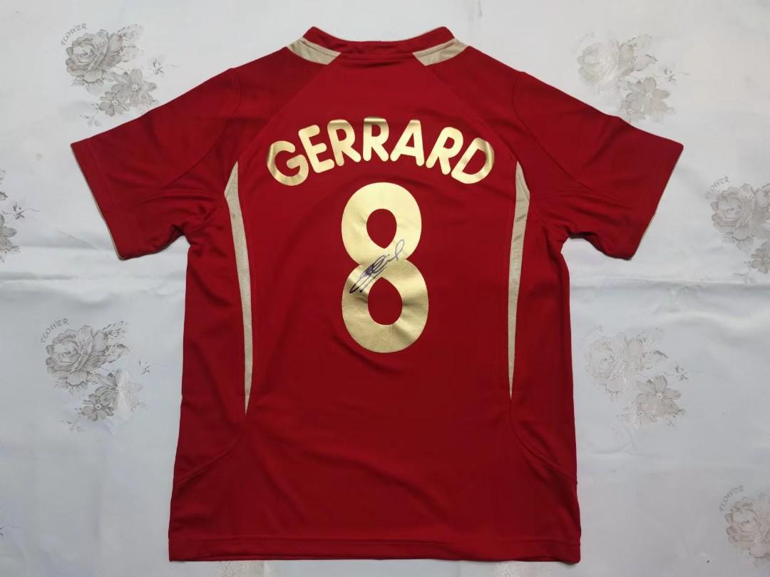 Steven Gerrard Back Signed Liverpool 2005-06 home shirt, Golden Number ...