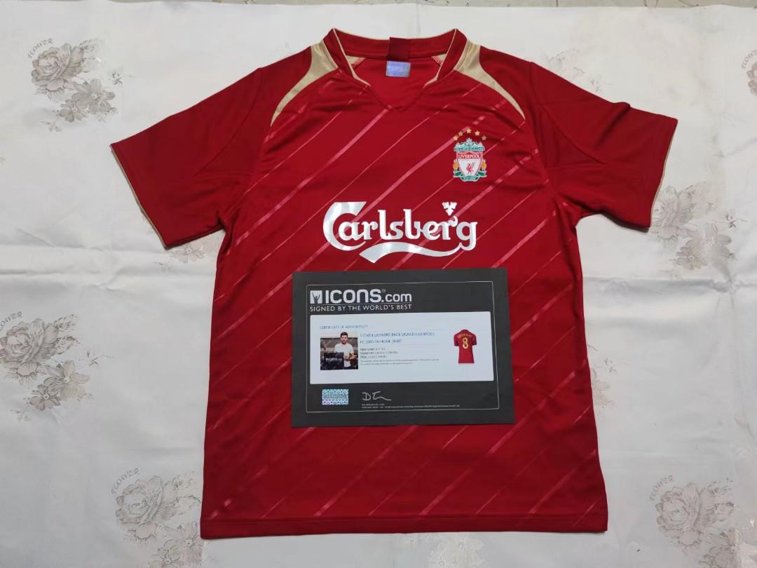 Steven Gerrard Back Signed Liverpool 2005-06 home shirt, Golden Number ...