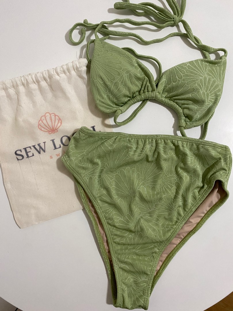 Sew Local Floral Matcha Bikini, Women's Fashion, Swimwear, Bikinis ...