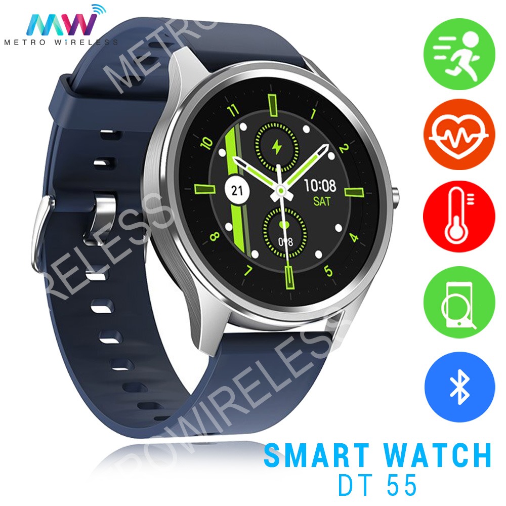 Smart Watch DT55 Men Fitness Tracker IP67 Heart SP02 Notif Blood ...