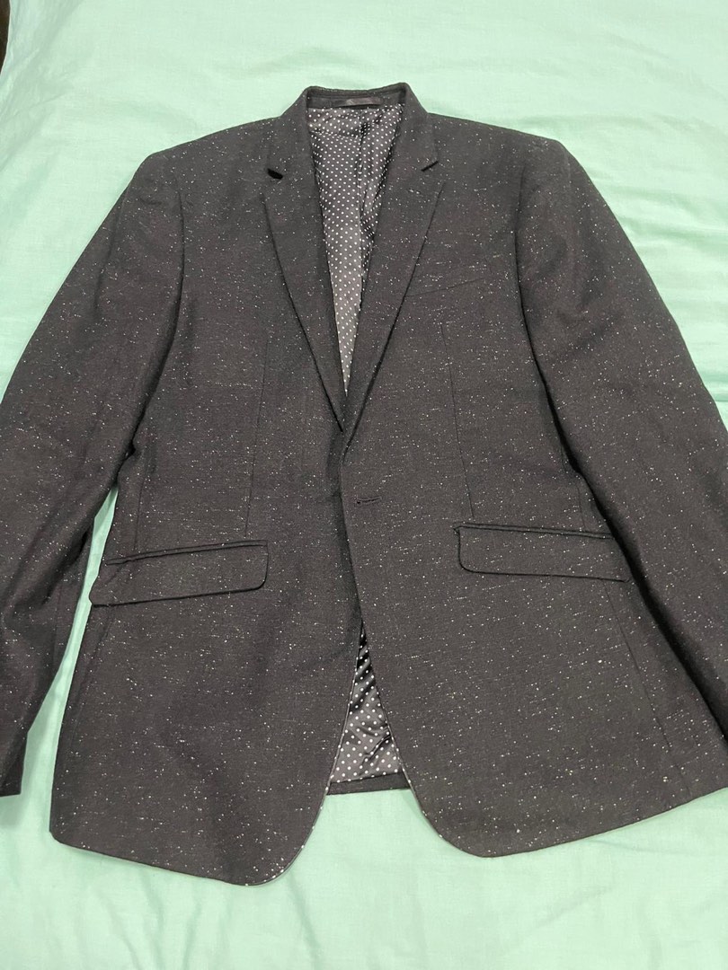 Speckled Black ASOS suit with black polka dot lining EU50, Men's ...