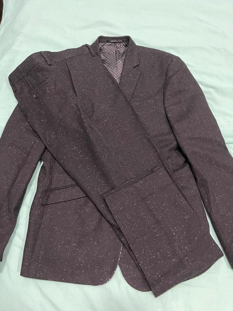 Speckled Black ASOS suit with black polka dot lining EU50, Men's ...