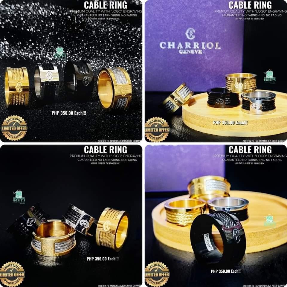 STAINLESS STEEL CABLE RINGS, Women's Fashion, Jewelry & Organizers ...