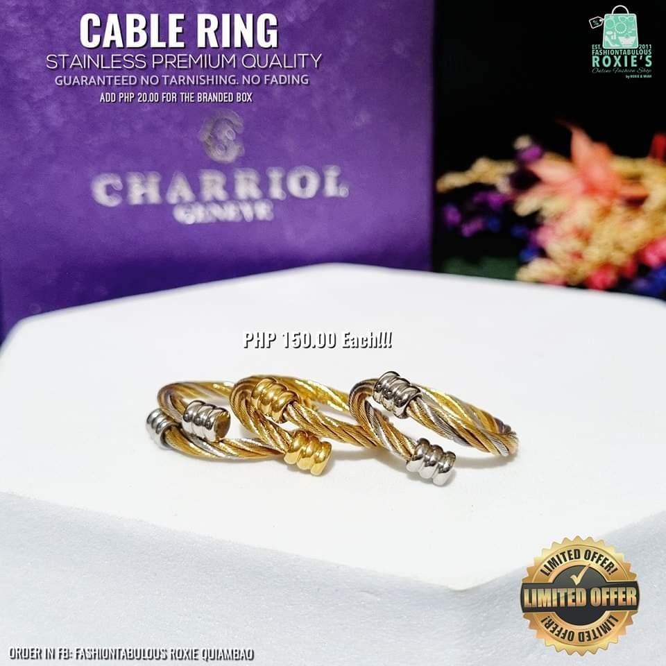 STAINLESS STEEL CABLE RINGS, Women's Fashion, Jewelry & Organizers ...