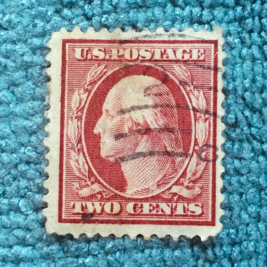 Stamp, US Postage 1910 George Washington Two Cent Red, Antik, Filateli ...
