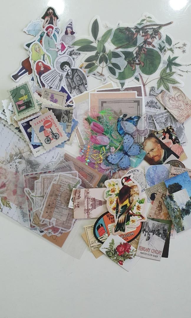 Sticker flakes Vintage Bujo stamp size, Hobbies & Toys, Stationery ...