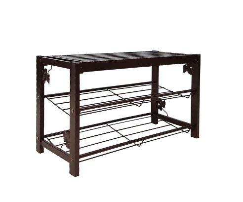 Strong and Sturdy Wrought Iron Shoe Rack Bench, Furniture & Home Living ...