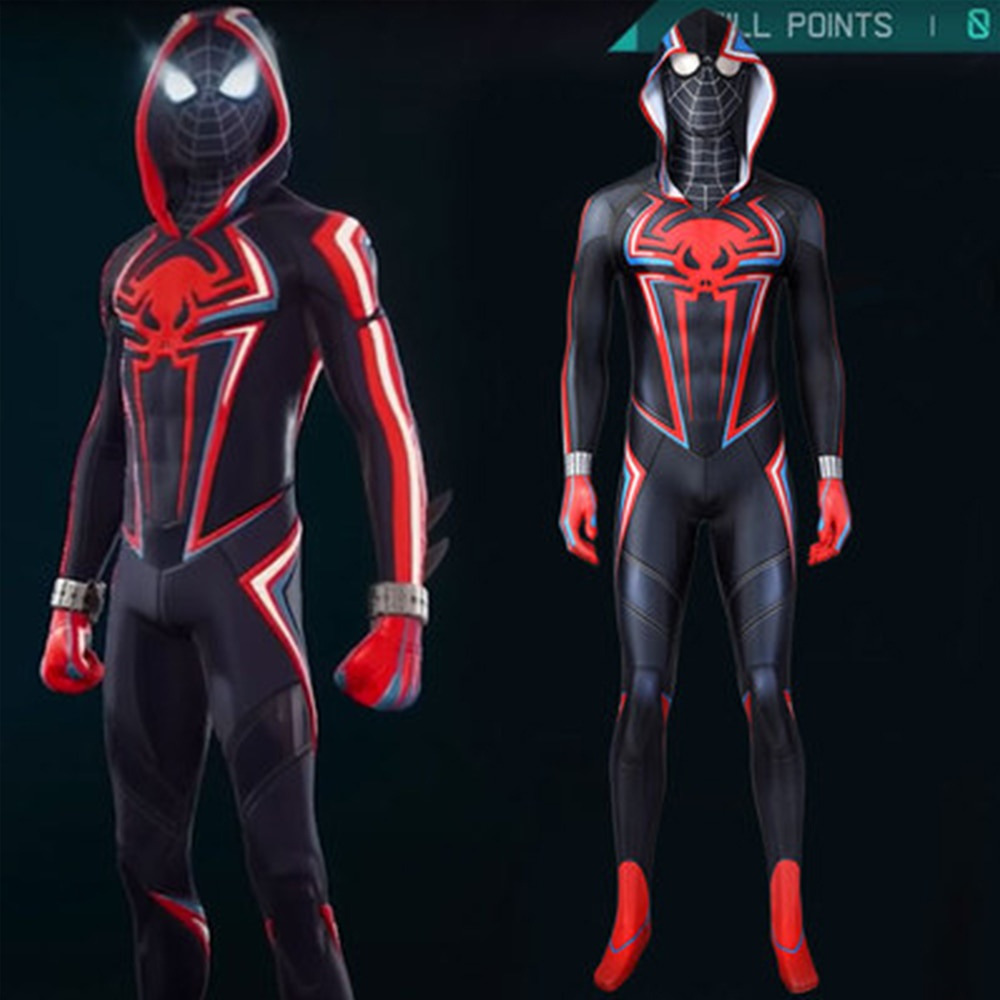 Superhero 2099 Miles Morales Costume Cosplay Zentai Jumpsuit Spandex ...