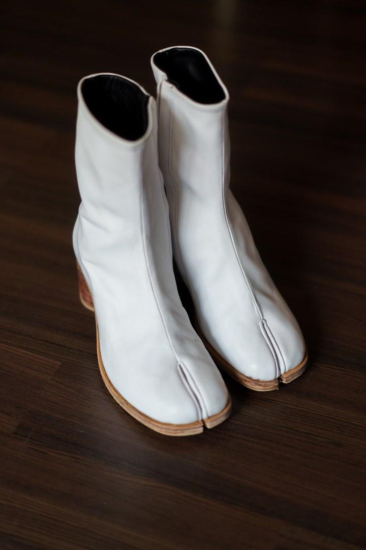 Tabi leather Boots white Margiela alternative EU 35-37, Women's Fashion ...
