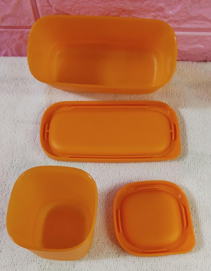 Tupperware mini wonder rectangle 250ml and Rainbow cube 110ml set ...