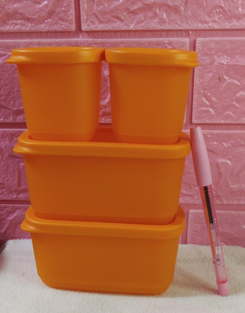 Tupperware mini wonder rectangle 250ml and Rainbow cube 110ml set ...