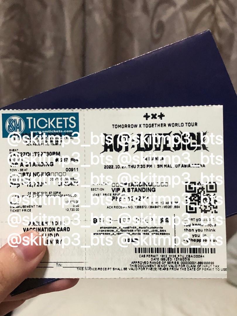 TXT ACT LOVE SICK CONCERT DAY 1 VIP STANDING A, Tickets & Vouchers ...