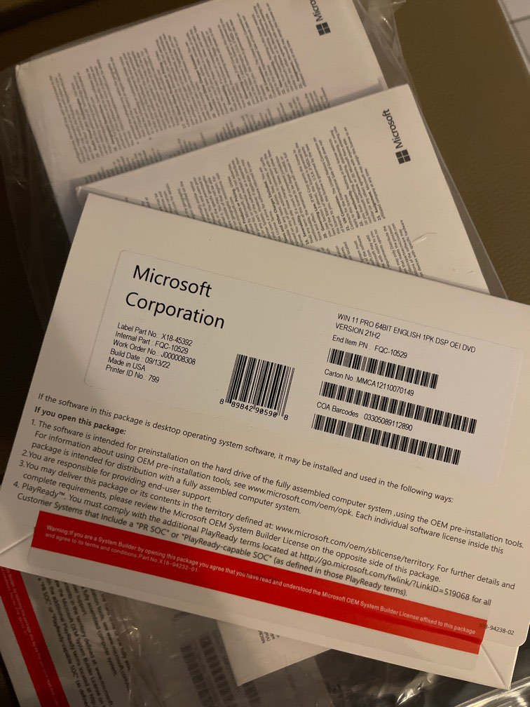 Windows 11 Pro Full retail pack DVD package, Computers & Tech, Office ...