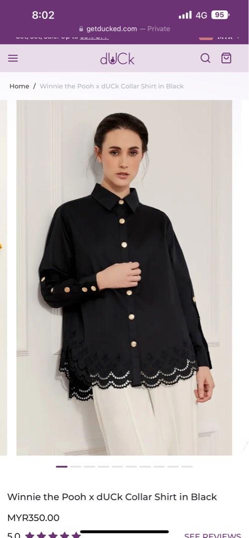 Winnie the Pooh x dUCk Collar Shirt in Black ready to wear rtw, Women's ...