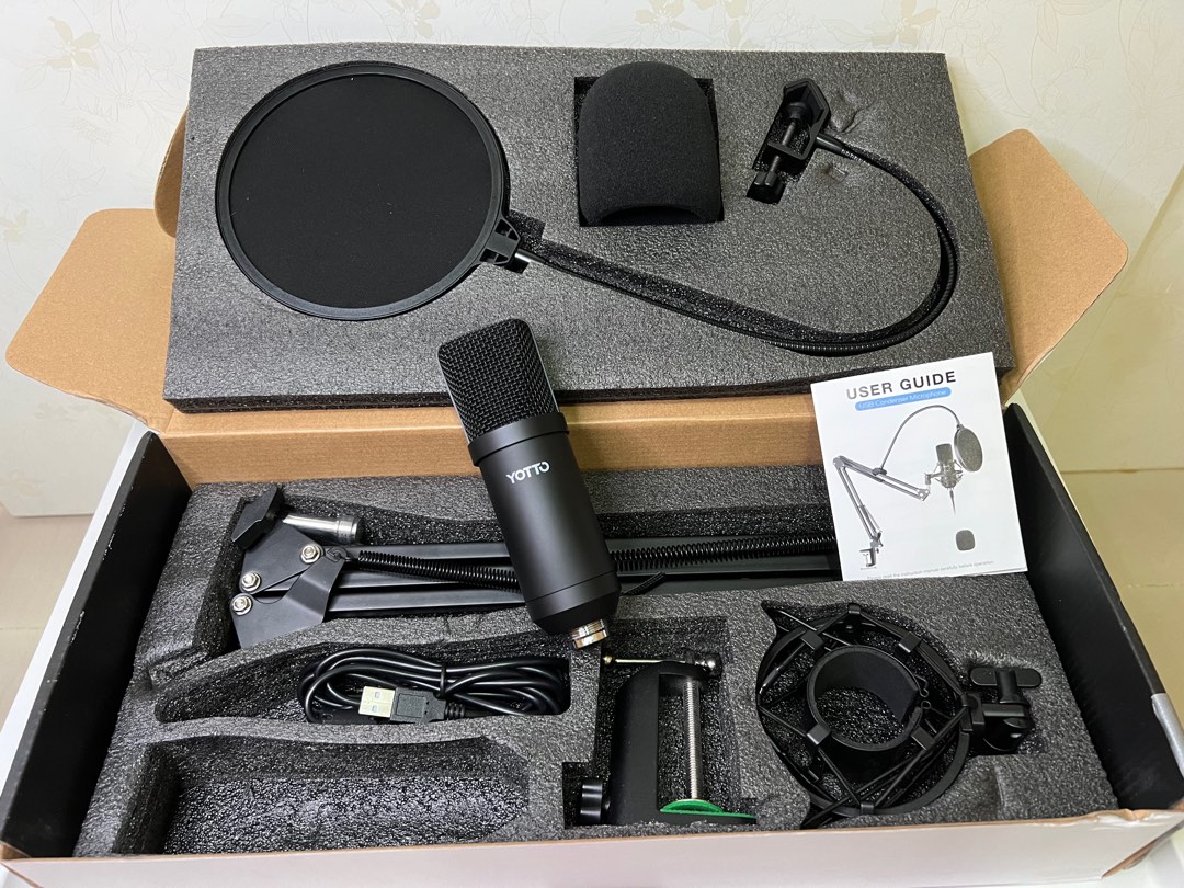 YOTTO USB Microphone Kit 192KHZ/24BIT Plug & Play Computer PC Microphone Studio Streaming ...