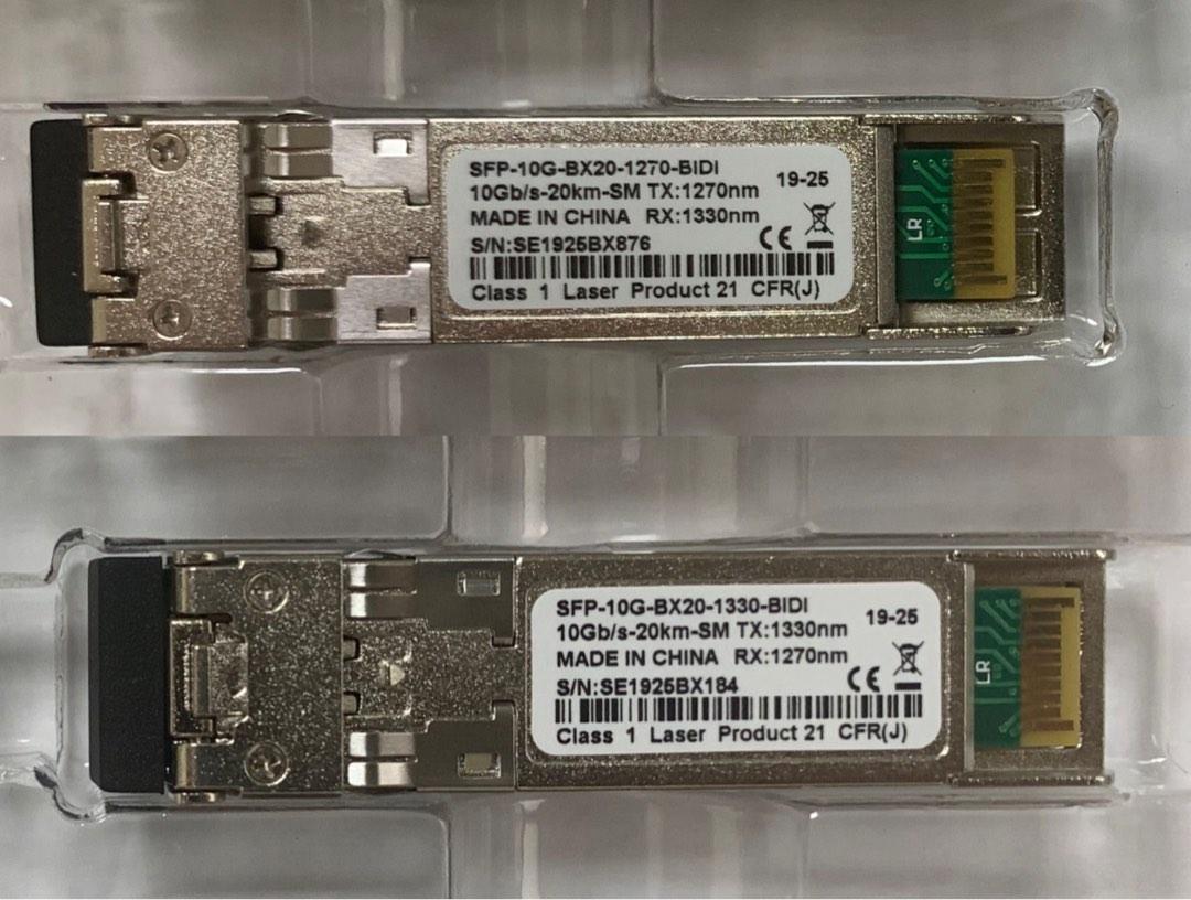 有多個 10G SFP+ BD 1270nm/1330nm 萬兆 光纖 單芯 按一對賣 100%work 自用, 電腦＆科技, 電腦周邊及配件 ...