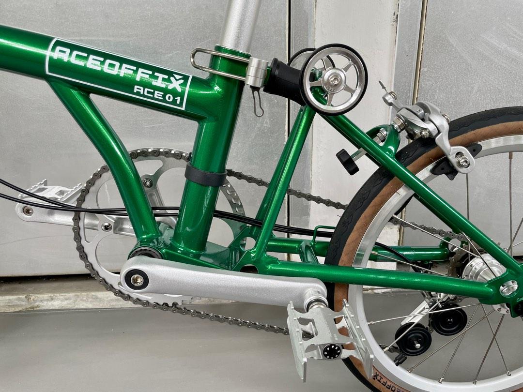 Aceoffix 5 Speed Trifold Folding Bike Glossy Green , Sports Equipment ...