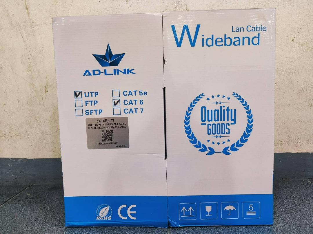 Ad-link Cat6e UTP Lan Cable CCA Blue 305M, Computers & Tech, Parts ...