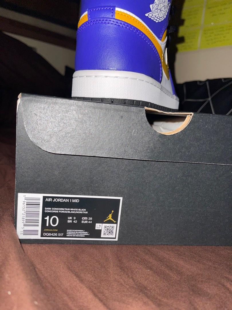 AIR JORDAN 1 MID (lakers colorway), Men's Fashion, Footwear, Sneakers ...