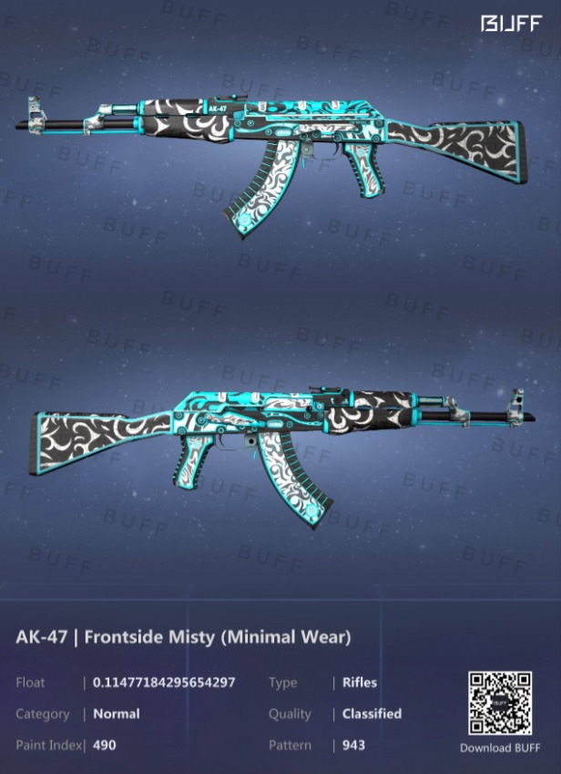 AK-47 | Frontside Misty (Minimal Wear), Video Gaming, Gaming ...