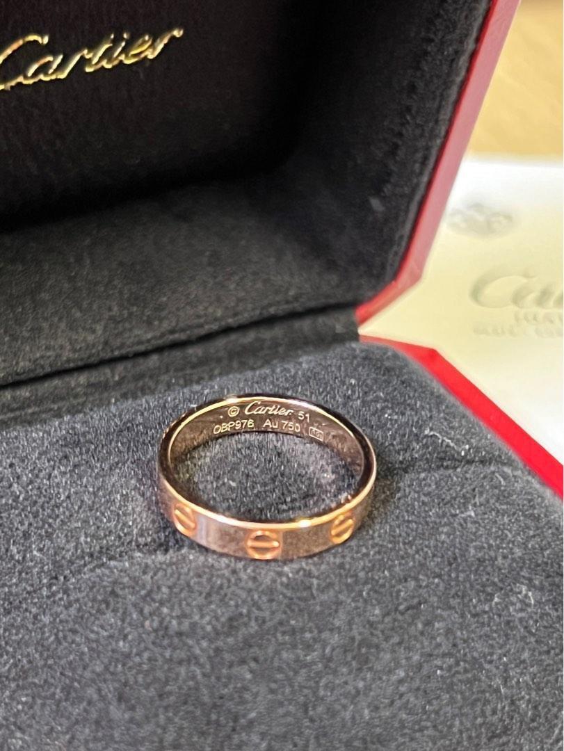 Authentic Cartier Love Ring Pink Gold Wedding Band, Women's Fashion ...