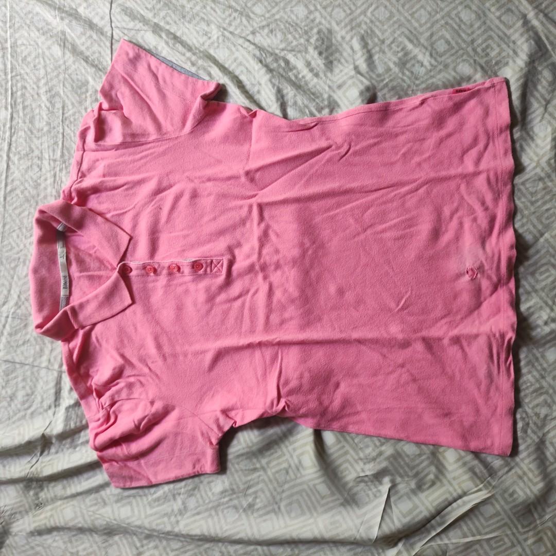 Baleno Pink Button Up Polo Shirt, branded preloved, Women's Fashion ...