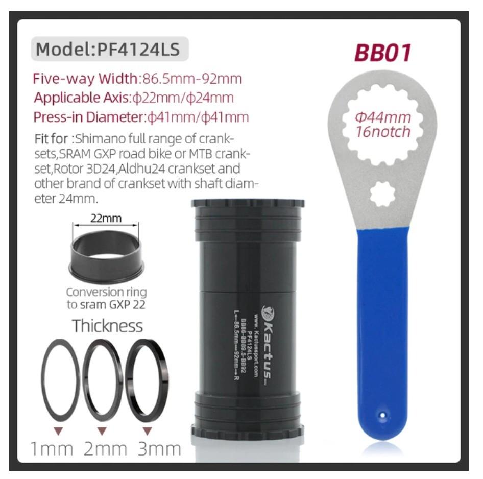 BB86 Thread Lock Ceramic Bearing Bottom Bracket 24mm Crankset + Tool ...