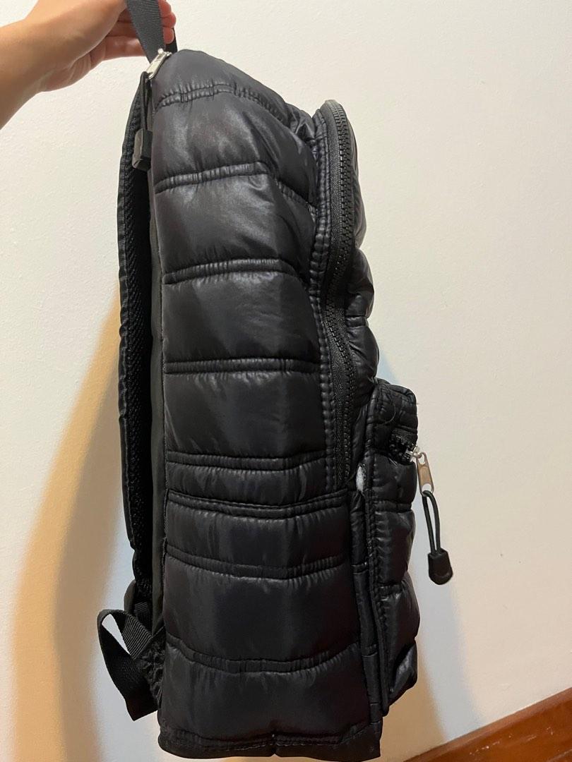 Black Puffy Backpack, Women's Fashion, Bags & Wallets, Backpacks on ...