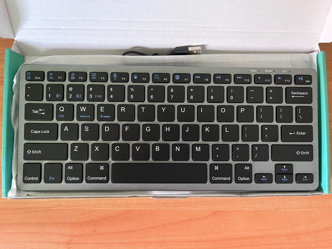 Bluetooth Wireless Keyboard Rechargeable Compact Slim 3 Modes Wireless Macbook Android Tv