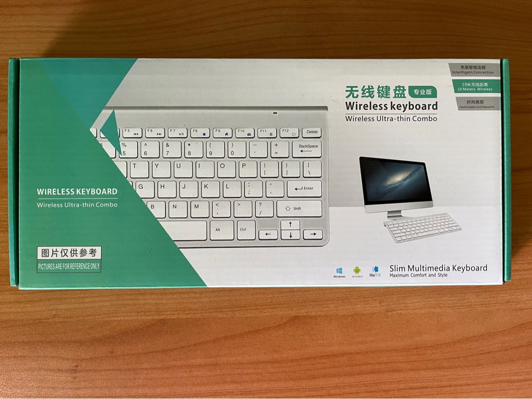 Bluetooth Wireless Keyboard Rechargeable Compact Slim 3 Modes Wireless Macbook Android Tv