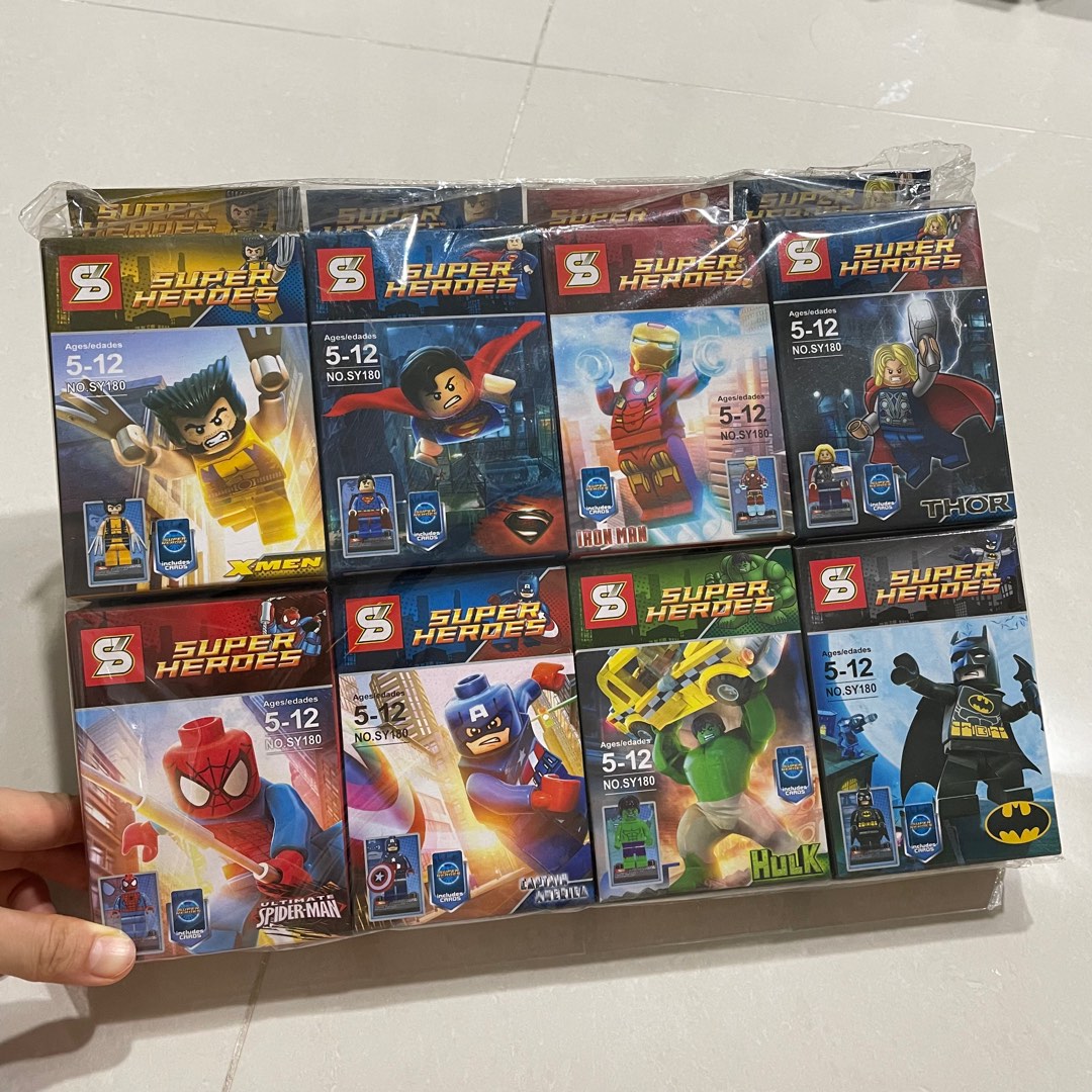 Brand new 8 x Superhero Lego characters set, Hobbies & Toys ...