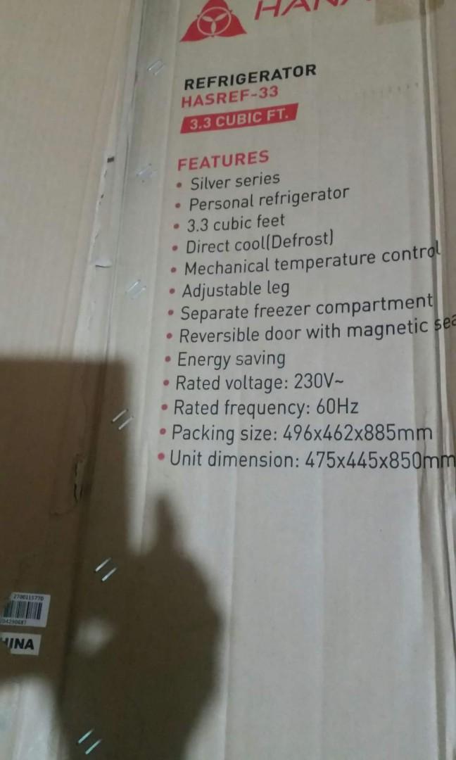 Brand New Hanabishi 3.3cu ft refrigerator, TV & Home Appliances ...