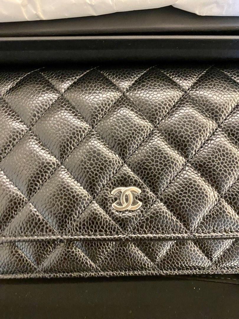 Chanel Caviar WOC Black SHW Classic Wallet on Chain Microchip, Luxury ...